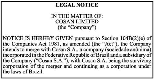 COSAN LIMITED (the â€œCompanyâ€ ) - The Royal Gazette | Bermuda News ...