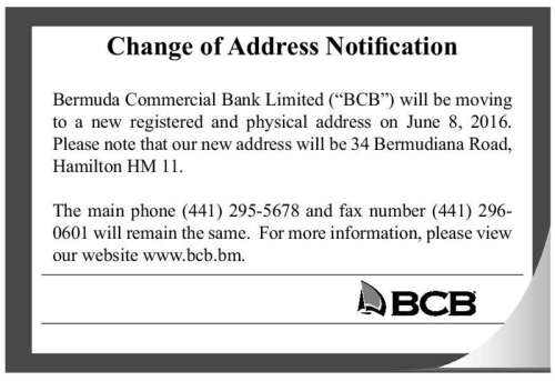 Change of Address Notification - The Royal Gazette | Bermuda News ...