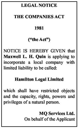Hamilton Legal Limited - The Royal Gazette | Bermuda News, Business ...
