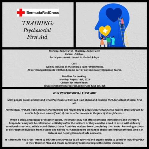Bermuda Red Cross offers psychosocial first-aid training - The Royal ...
