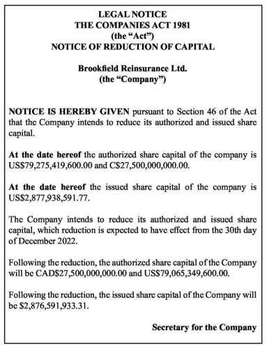 Brookfield Reinsurance Ltd. - The Royal Gazette | Bermuda News ...
