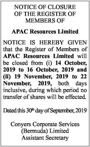 APAC Resources Limited - The Royal Gazette | Bermuda News, Business ...