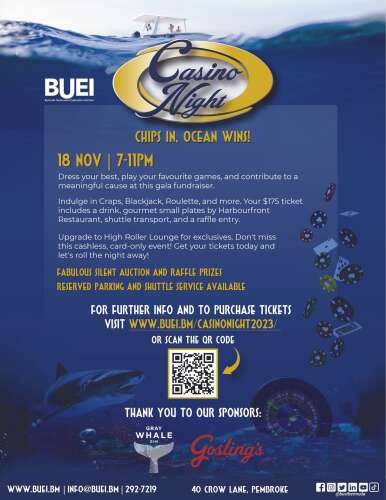 BUEI wants you to take a gamble on a good cause - The Royal Gazette ...