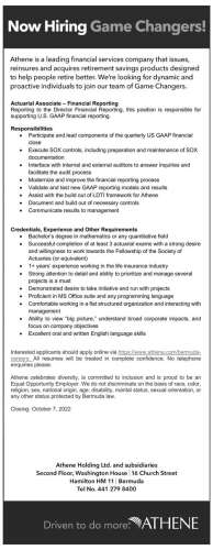 Actuarial Associate â€“ Financial Reporting - The Royal Gazette ...