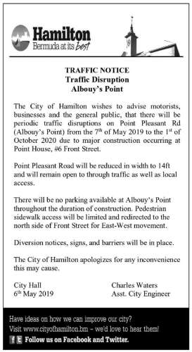 Traffic Notice Traffic Disruption Albouy's Point - The Royal Gazette ...