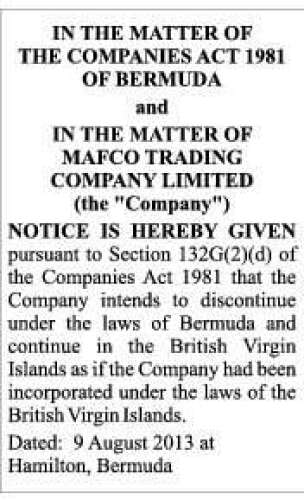 Mafco Trading Company Limited - The Royal Gazette | Bermuda News ...