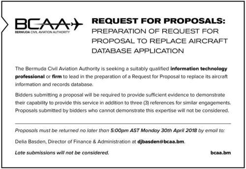 Aircraft Request for Proposal - The Royal Gazette | Bermuda News ...